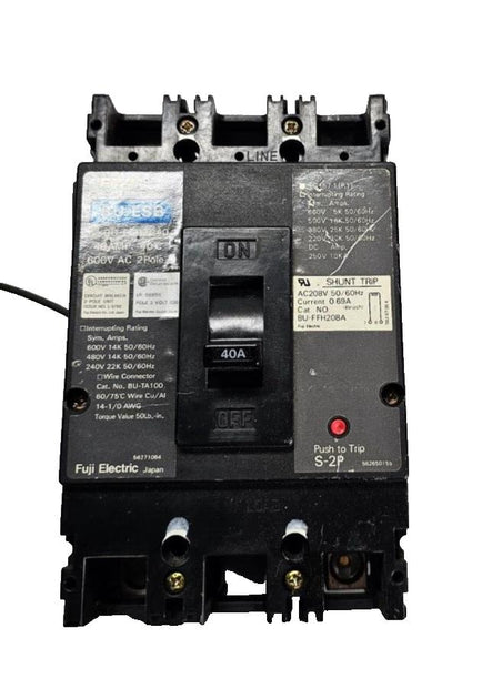 Fuji Electric BU-ESB BU-ESB3050 3 pole 50 amp 600 volt circuit breaker ...