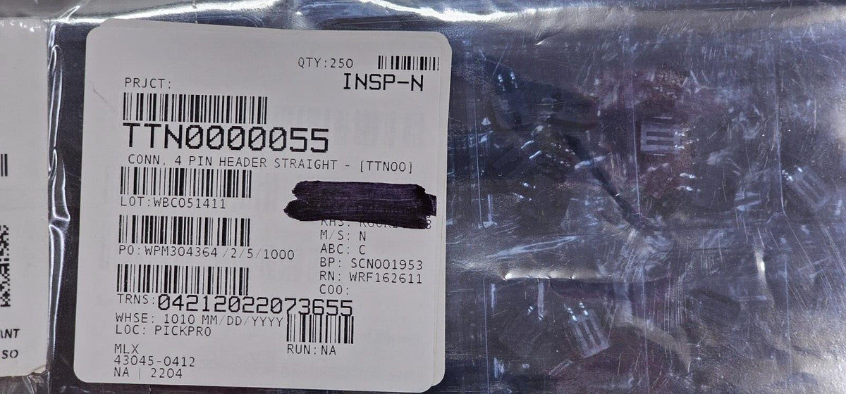 250PCS Molex 43045-0412 4 Pin Vertical Connector Header 3MM Micro-Fit ...