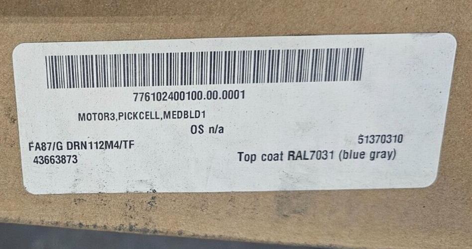 Sew Eurodrive FA87/G DRN112M4/TF Parallel Shaft Helical Gear Unit, 5.4 ...