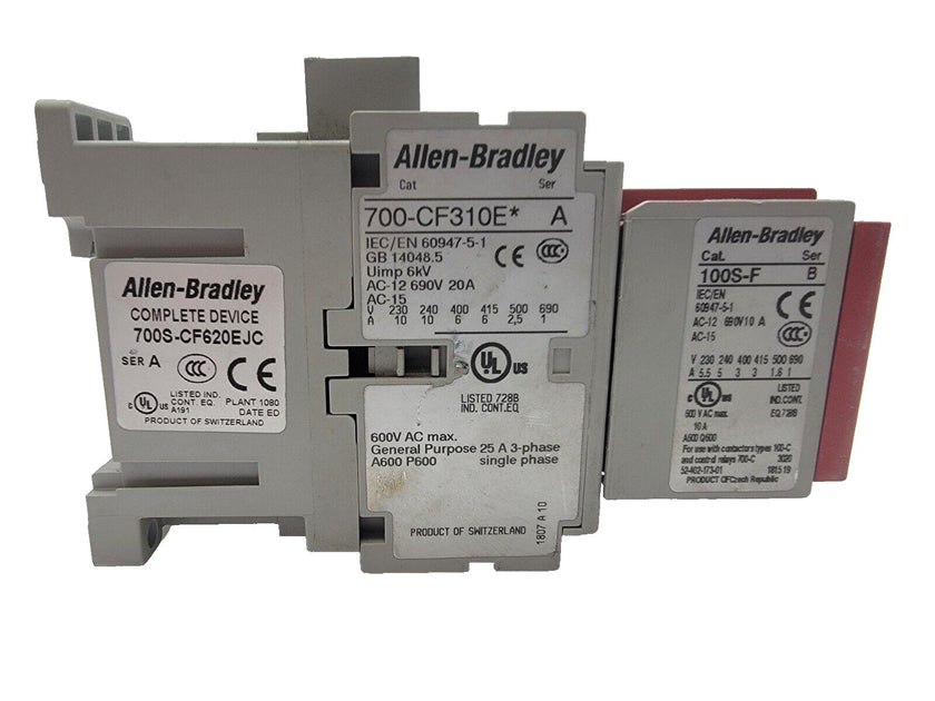 Allen Bradley 700S-CF620EJC 700-CF310E Ser A Relay With 100S-F Ser B C ...
