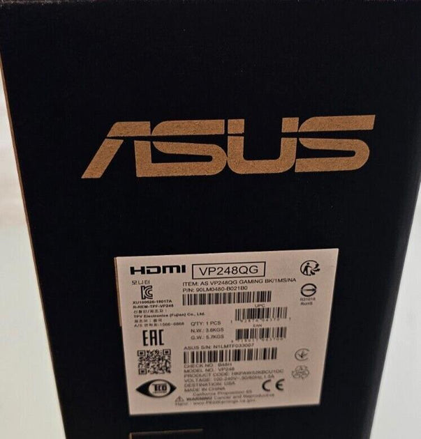 New ASUS VP248QG 24" TN 75Hz HD Gaming Monitor, 16:9, FreeSync, 1ms, H ...