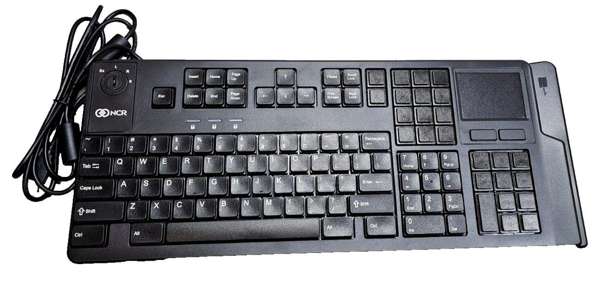 New NCR RealPOS Full Size USB Keyboard, GlidePad, MSR, Keylock 6932-53 ...
