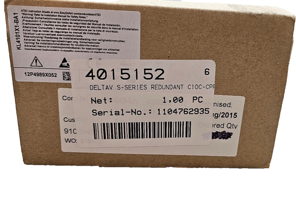Emerson Delta V KL4101X1-BA1 Charm I/O Card Carrier (CIOC) 12P4989X052 ...