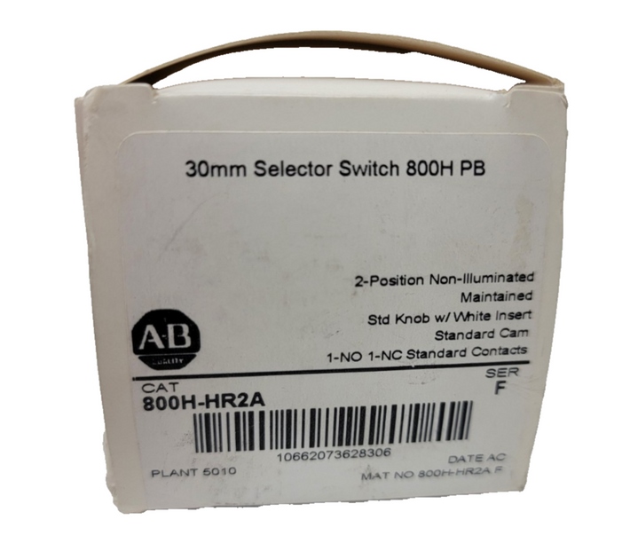 New Allen-Bradley 800H-HR2A 2-position Selector Switch Maintained Knob ...