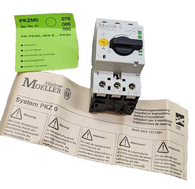 New in Box Moeller PKZM0-0,4 Manual Motor Starter 4A PKZM004 PKZMO-O4 ...