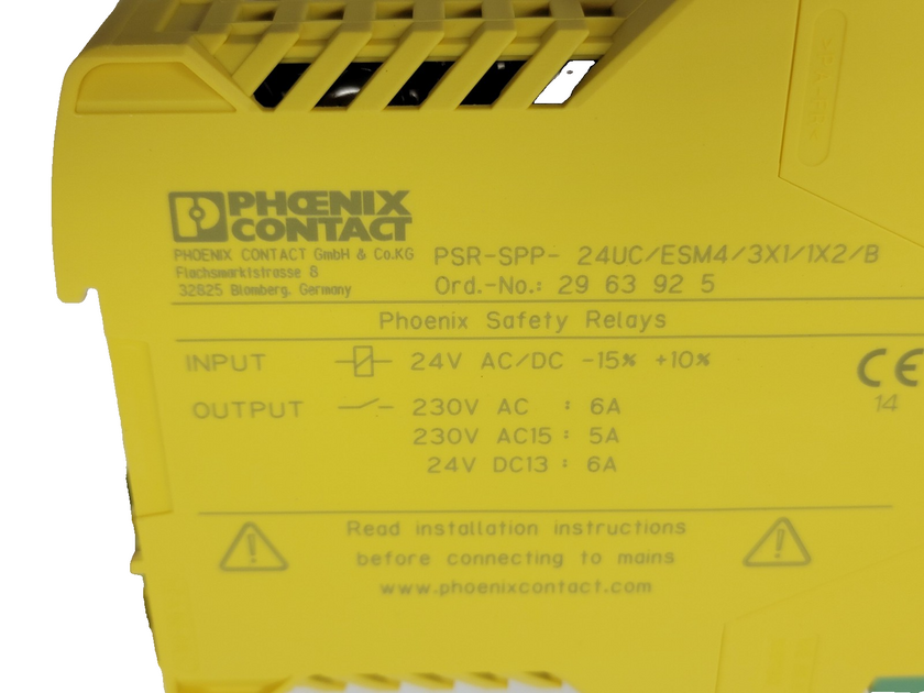 New Phoenix Contact PSR-SPP-24UC/ESM4/3X1/1X2/B Safety Relay ...