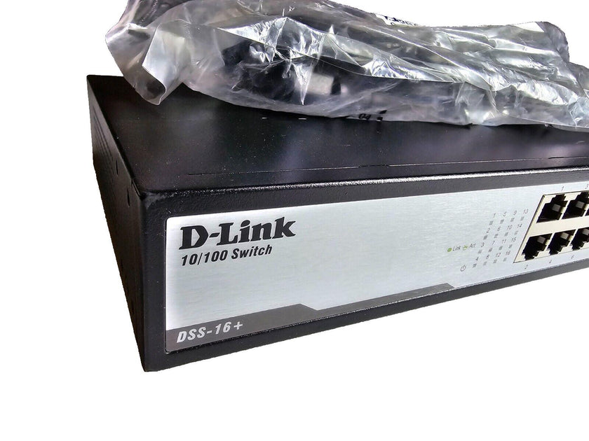 D-Link DSS16+ 16-Ports Unmanaged Rack-Mountable Switch 10/100 802.3AZ ...