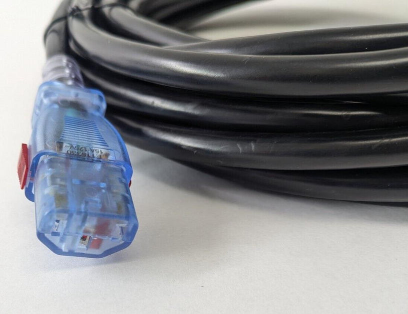 25Ft Quail C13 Auto-Lock 14AWG Nema 5-15P to IEC-60320-C13 125V/15A Po ...
