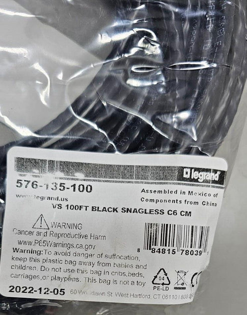 1000ft Legrand Cat6 Ethernet Network Lan Cable, Black, Booted, RJ45 (1 ...