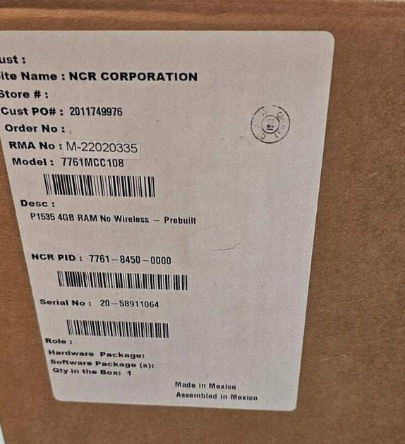 New NCR 7761 P1535 Touchscreen Terminal Dual Display N3160 1.6Ghz, 4GB ...