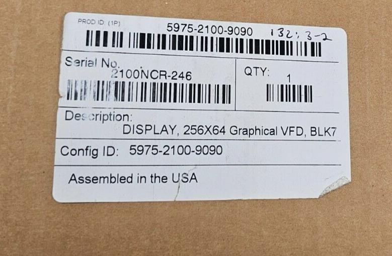 NCR RealPOS 5975-2100 256x64 Graphical VFD 3.4" Customer Display Modul ...