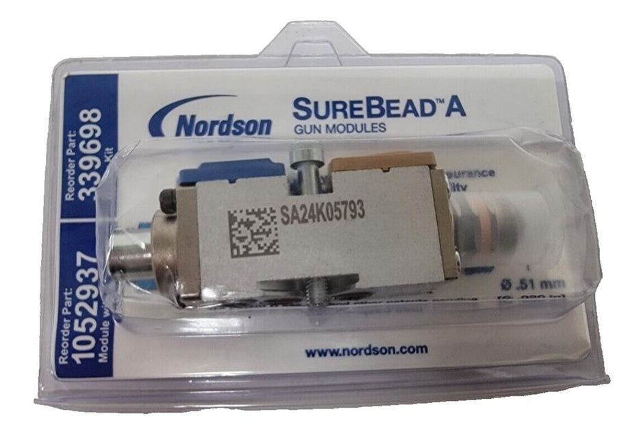Nordson 1052937 Adhesive Solenoid Valve Surebead Assembly w/ .012" Noz ...