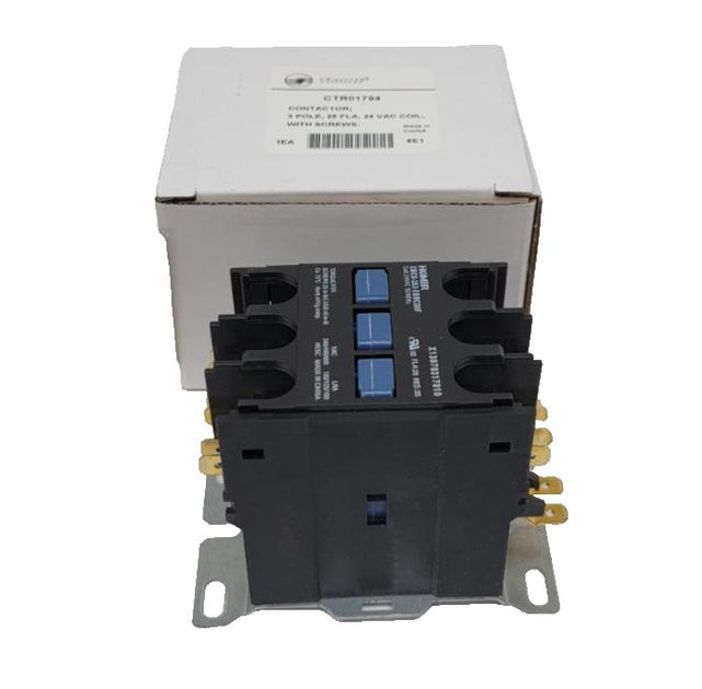 Trane / Homer Contactor CTR01794 3 pole, 25 FLA, 24 VAC coil ...