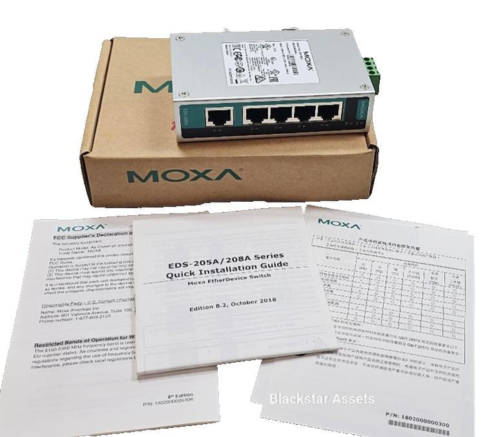 NEW Moxa EDS-205A V2.0.2 Industrial Unmanaged Ethernet Switch 5PORT 80 ...