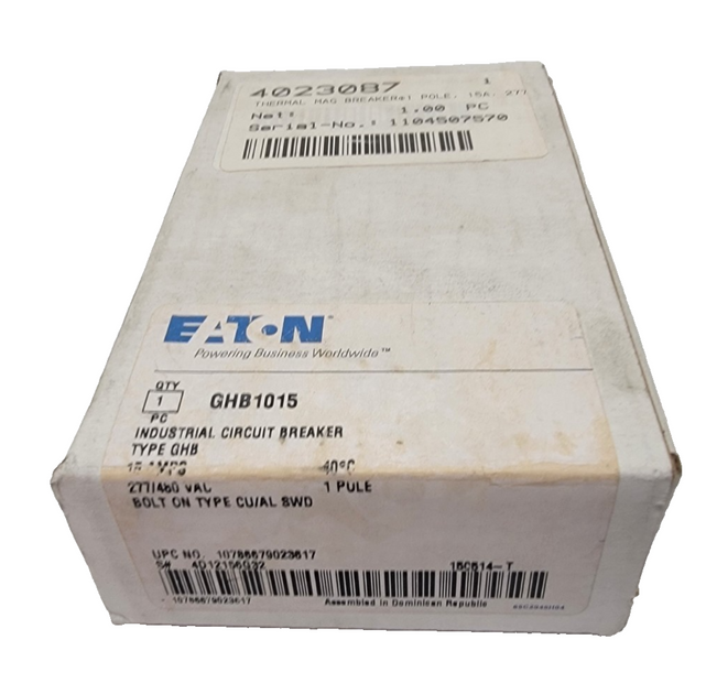 Eaton GHB1015 Industrial Circuit Breaker Type GHB 15A Bolt On Single P ...