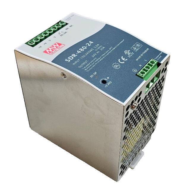 Mean Well SDR-480-24 24V 20A 480W AC to DC DIN-Rail Power Supply ...