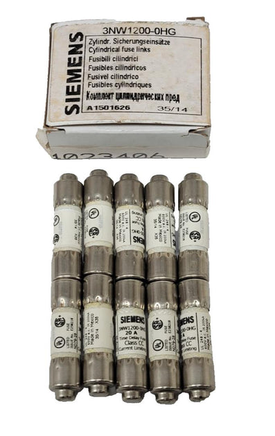 Siemens Cylinder Fuse Links 3NW1200-0HG, 1 box of 10, 20A – Blackstar ...