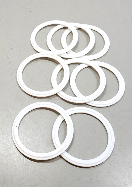 8Pcs Steel & O'Brien Tri-Clamp Teflon PTFE Ring Gasket, 3" 40MP, Sanit ...