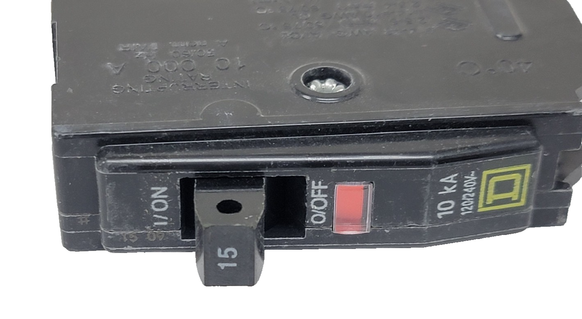 Schneider / Square D QOB115 1 Pole Circuit Breaker, 10 kA 120/240V ...
